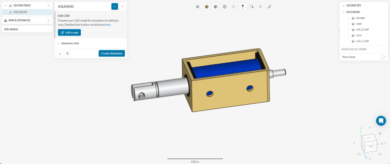 Electromagnetics of a Linear Pushing Solenoid | Tutorial | SimScale